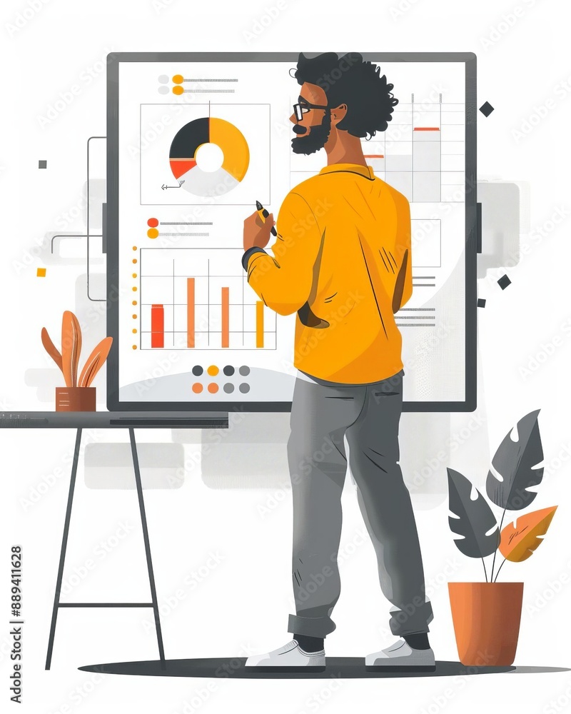 Effective corporate services, flat design, side view, program theme ...