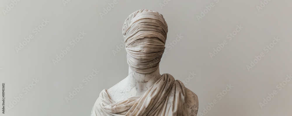 Antique Headless Marble Sculpture Of An Unknown Person Elegantly