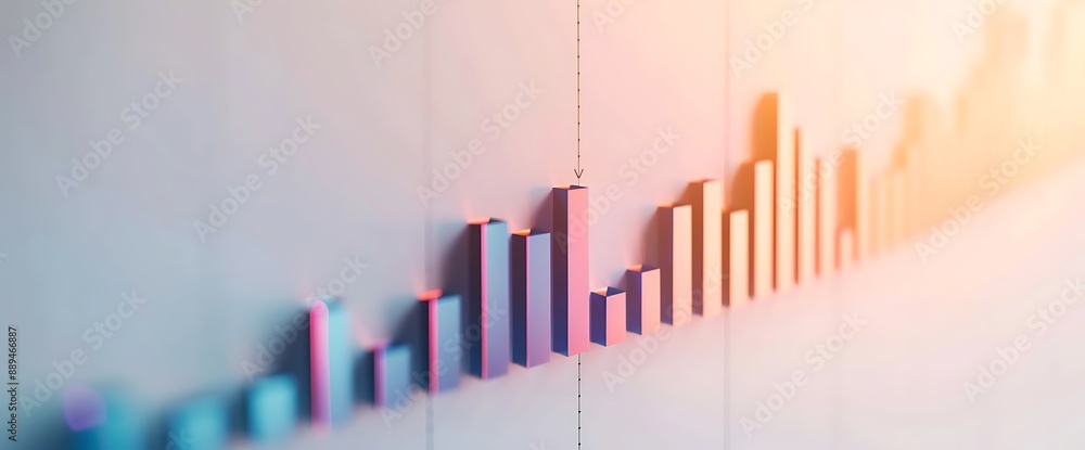 Elegant and concise bar graph indicating a sudden increase in market ...