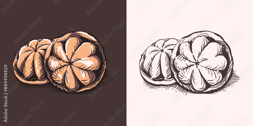 Vintage and Old school style of South East traditional dessert "Bahulu ...