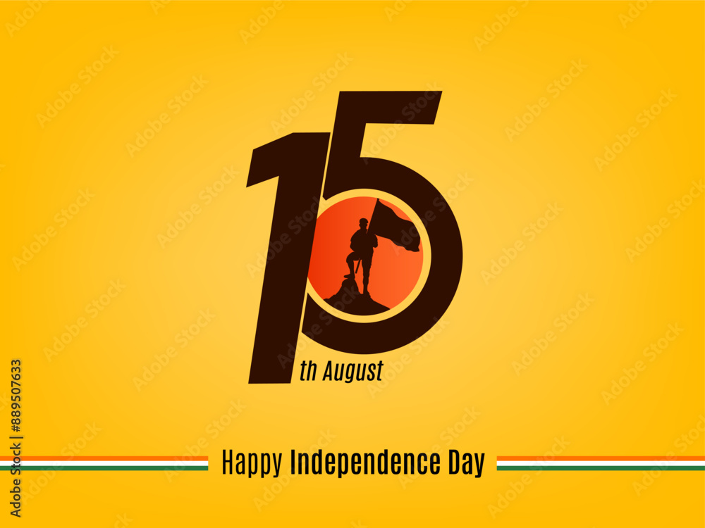 15th August logo unit with Happy Independence Day text Stock Vector ...