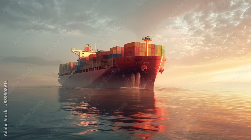 Ð¡argo ship with containers. The global logistics and marine industry ...