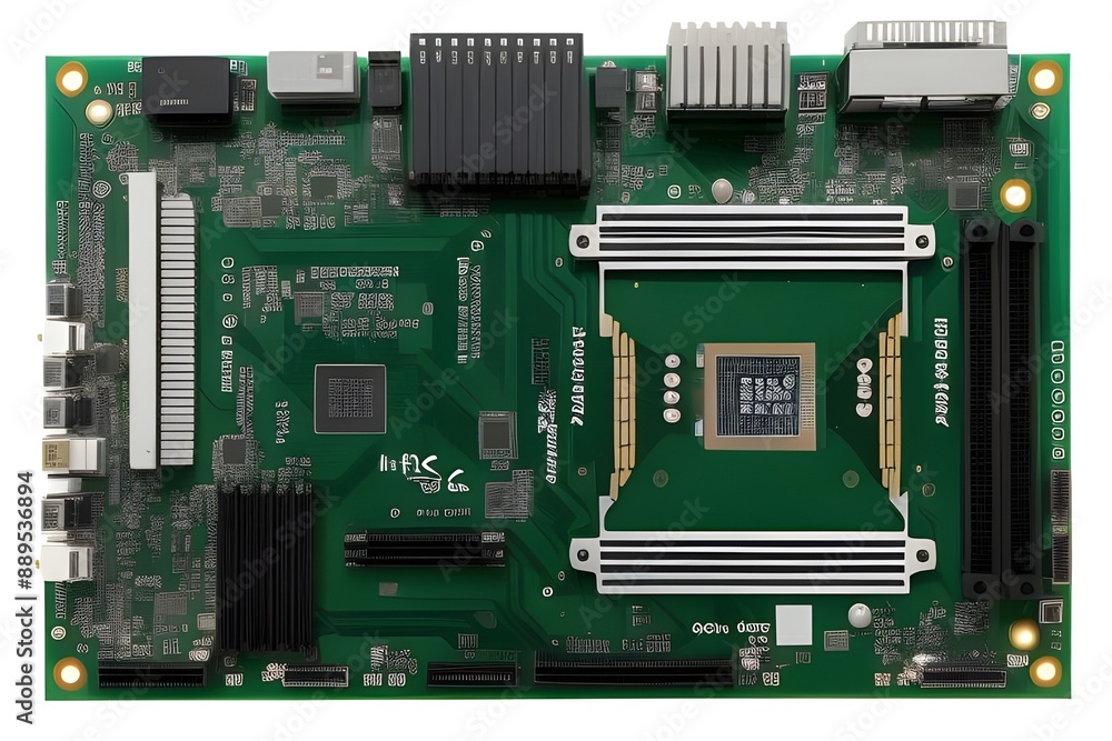 VGA, RAM, Mainboard: Core Components of a Computer System Stock Photo ...