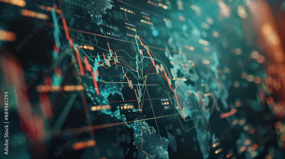 Stock market map transaction analysis investment finance, stock market ...