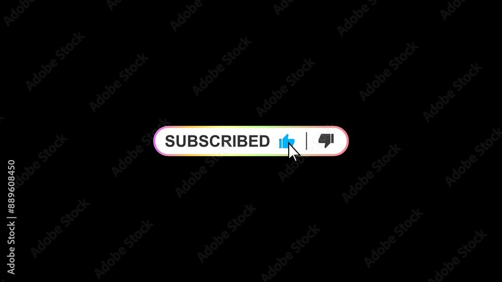 New subscribe button animation on a transparent background. New ...