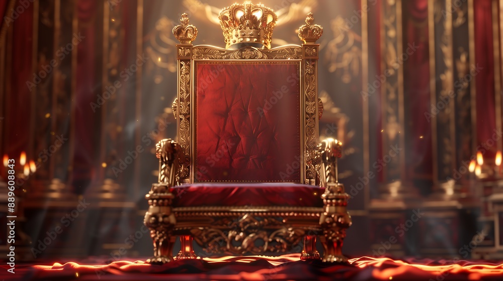 The Magnificent Crown and Majestic King Reigning on the Throne - A ...