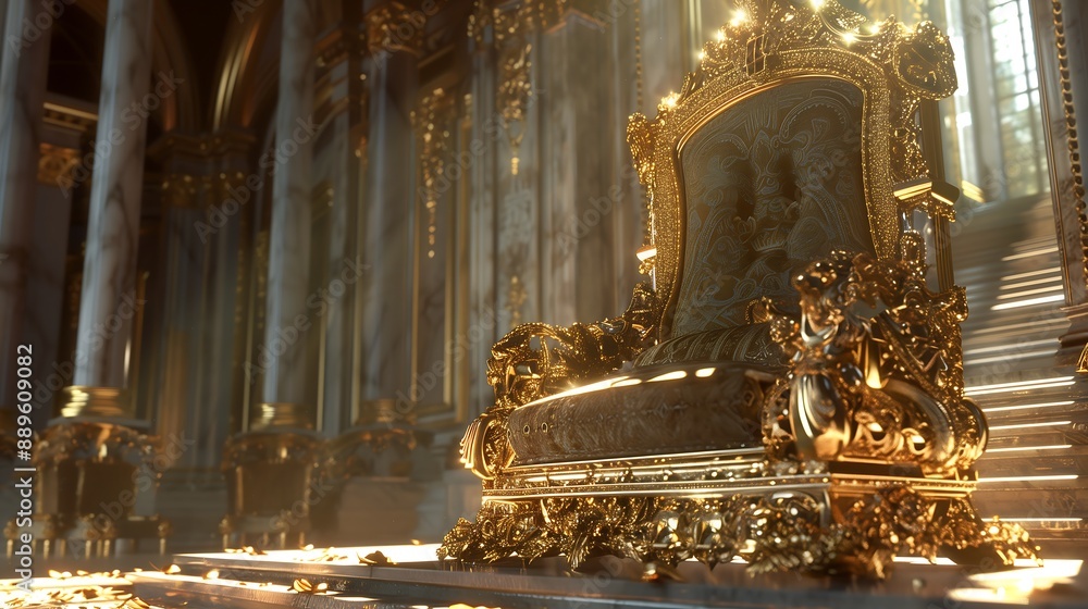 The Magnificent Crown and Majestic King Reigning on the Throne - A ...