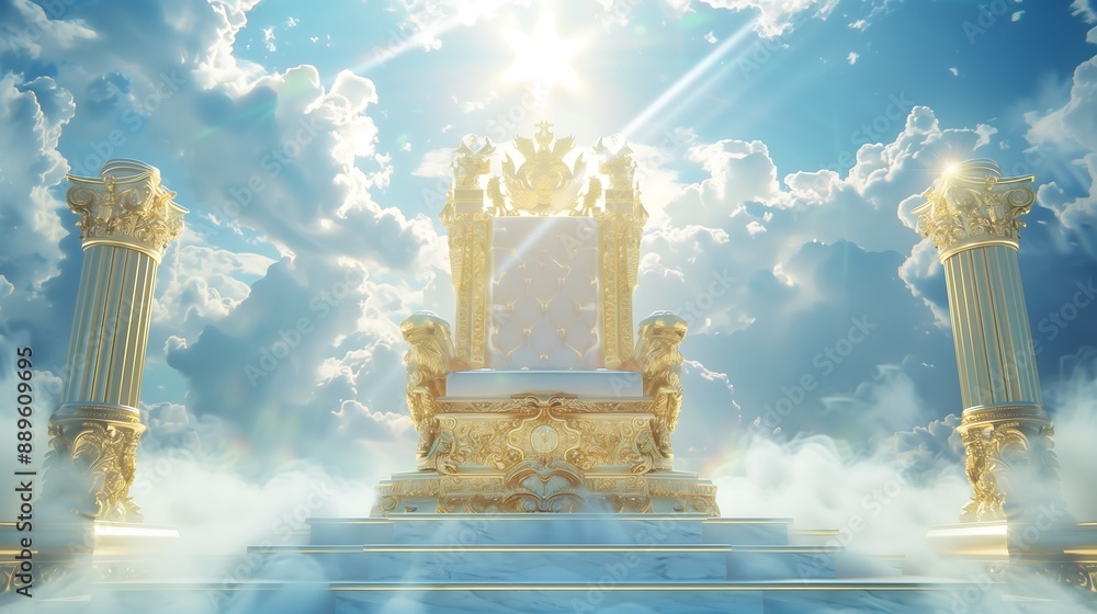 The Magnificent Crown and Majestic King Reigning on the Throne - A ...