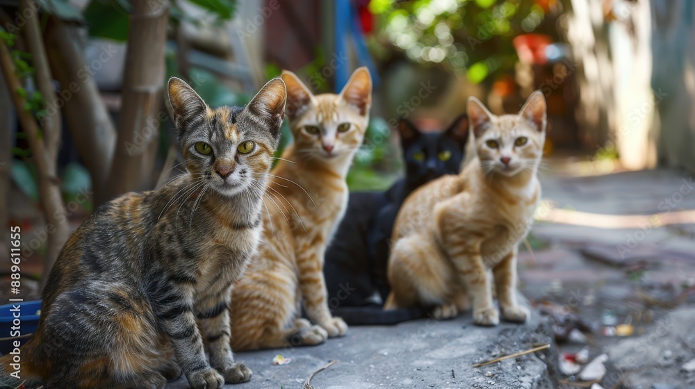 Global cat care practices, realistic, natural light, photography ...