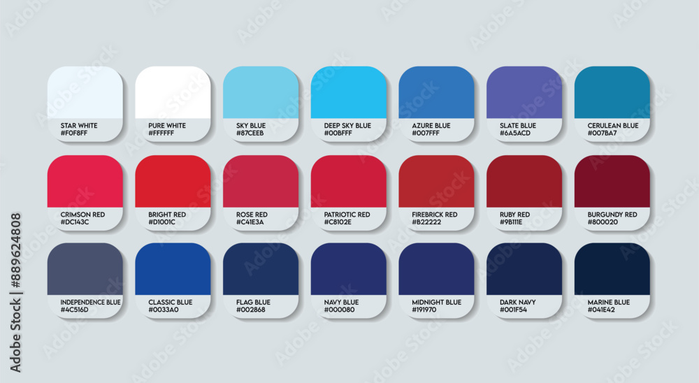 Independence Color Palette, Independence Color Guide Palette with Color ...