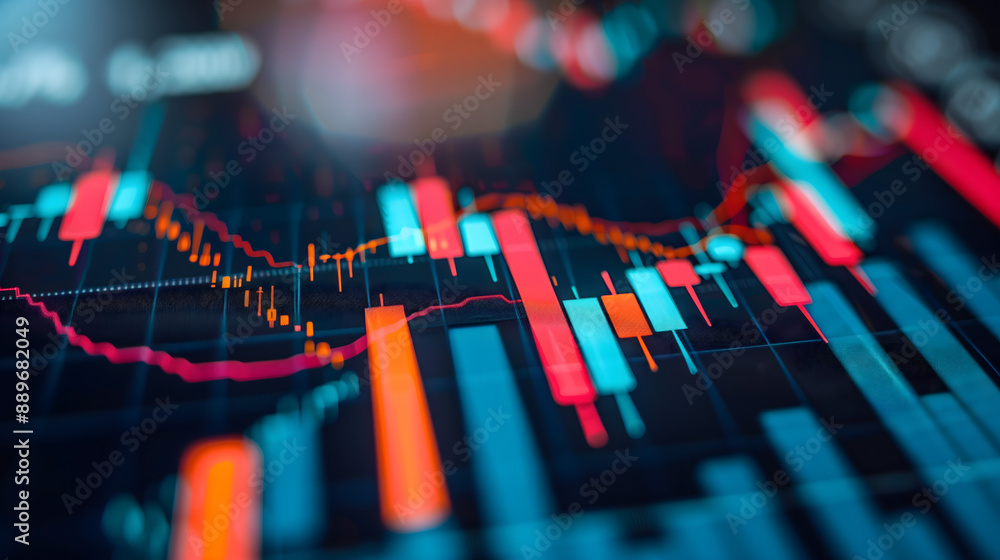 Fondo con una grafica de la bolsa de inversiones Stock Illustration ...