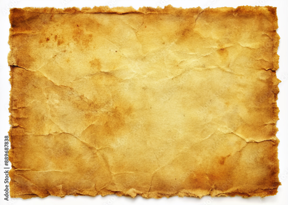 Distressed, aged, worn, yellowed, and torn vintage paper texture with ...