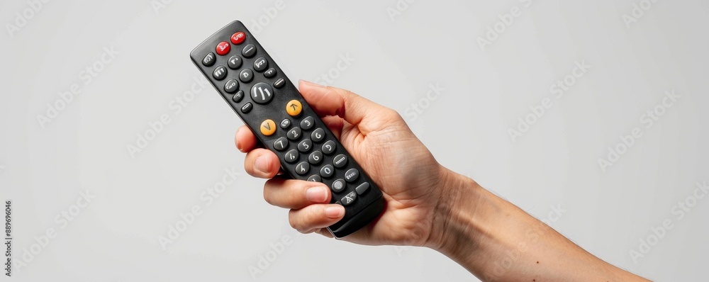 hand holding tv remote control - white background PNG, Generative AI ...