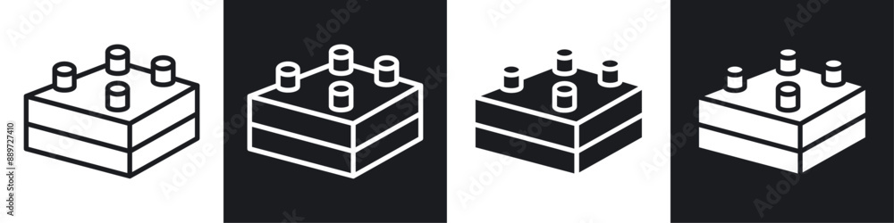 lego black and white icon set Stock Vector | Adobe Stock