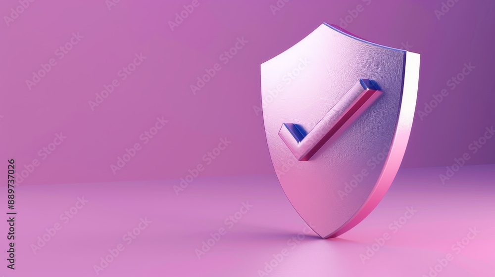 3D icon safety shield with a checkmark, symbolizing security and safety ...