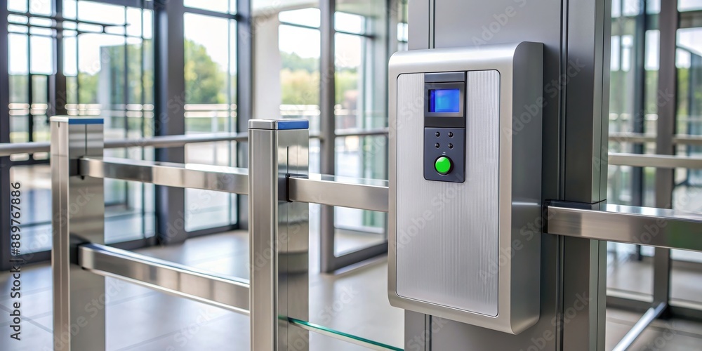 Security access badge for entry gate with identity detector and ...