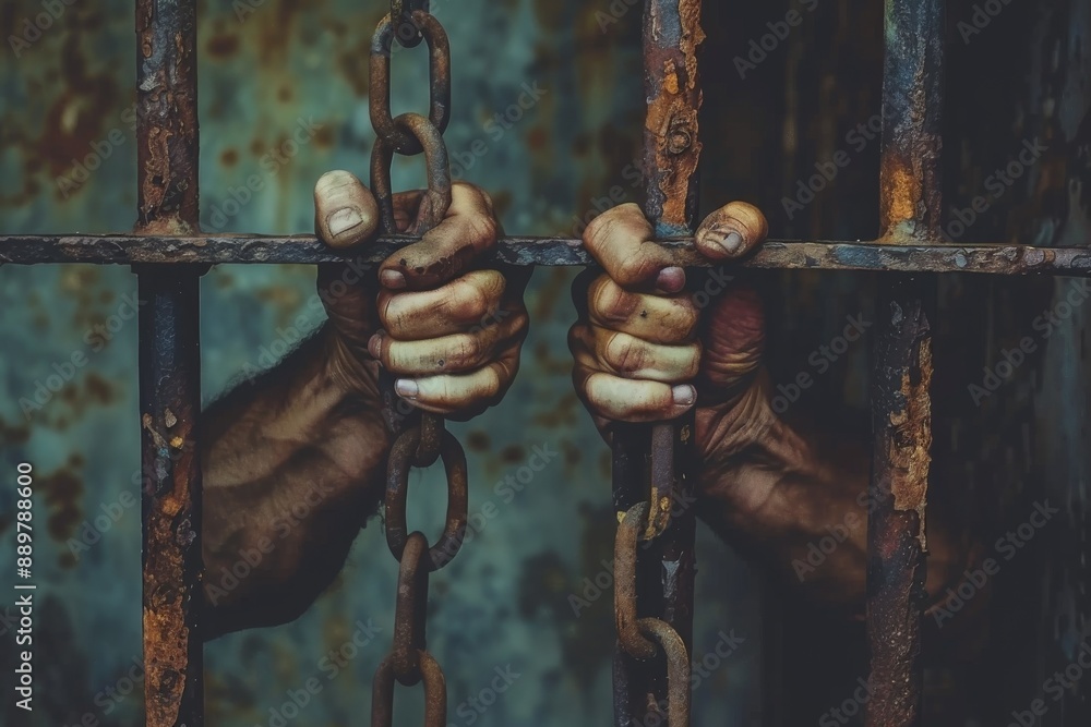 Life Behind Bars: Inmate in Prison Stock Photo | Adobe Stock