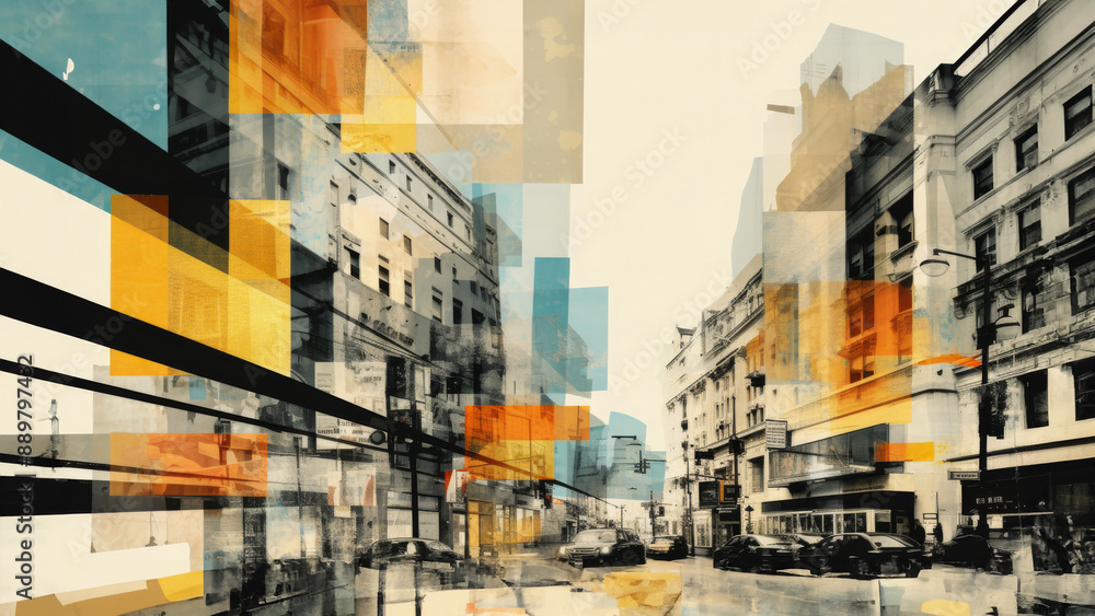 Collage style, magazine cut out, London City 1960's style front cover ...