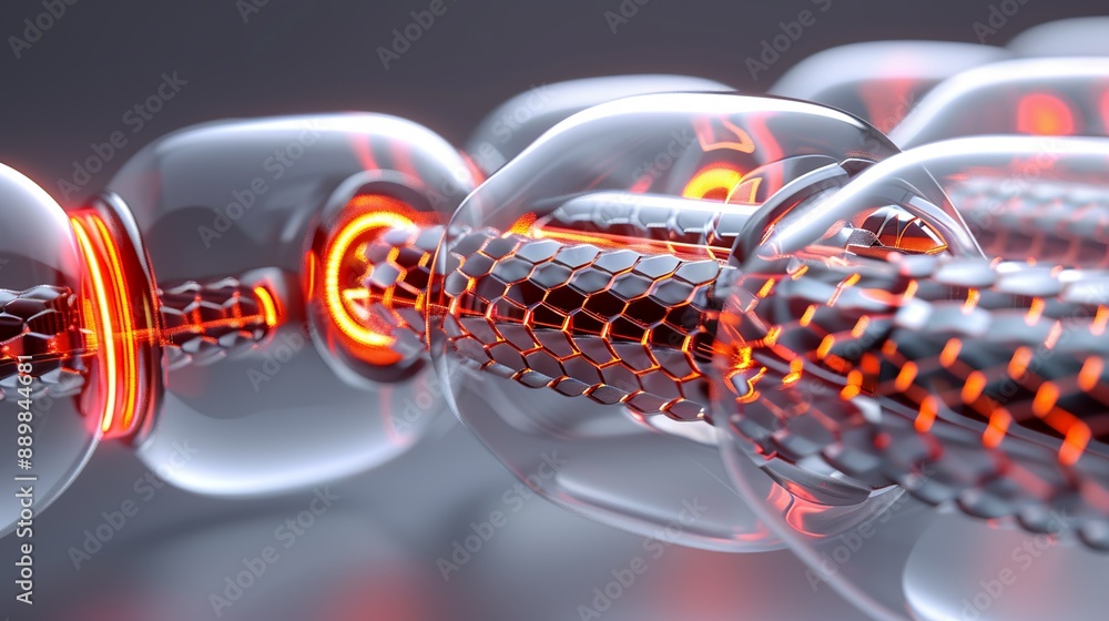 Hexagonal grid with transparency effects, suitable for layered and ...