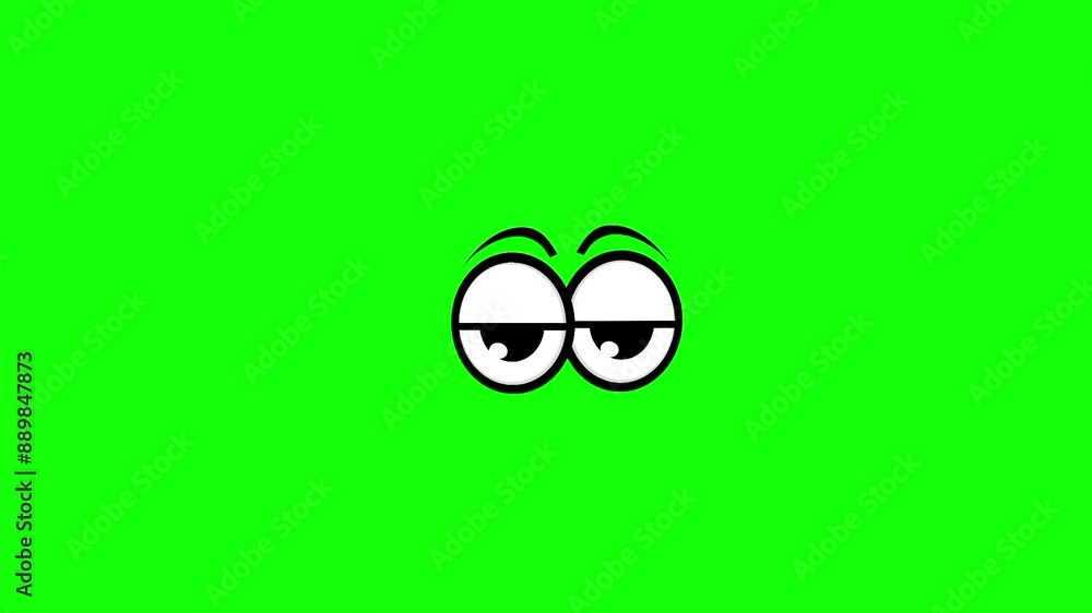 Green screen animation of cartoon eyes showing different emotions ...