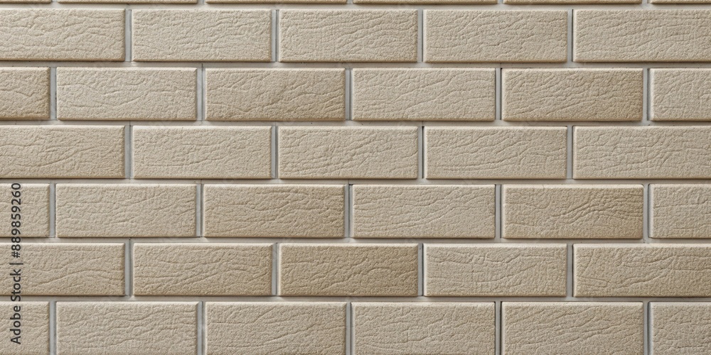 Beige wall tiles imitating brickwork with modern finishing, gray facade ...