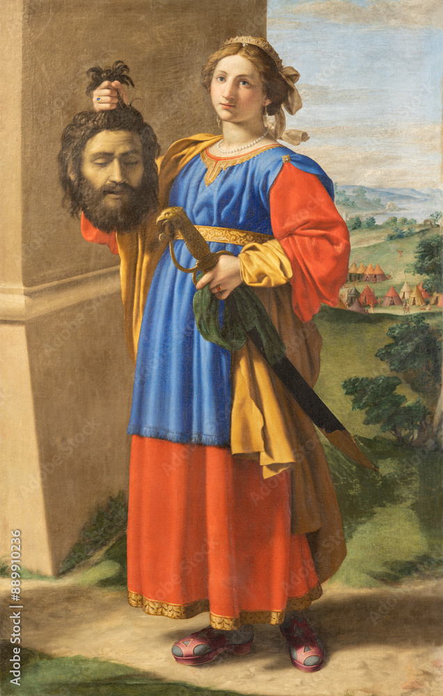 PERUGIA, ITALY - MAY 18, 2024: The painting of Judith in the church ...