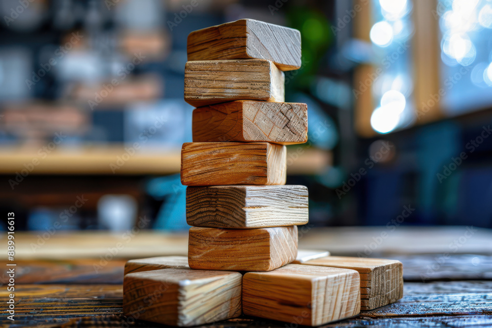 Core values, A stack of wooden blocks on a table. The blocks are ...