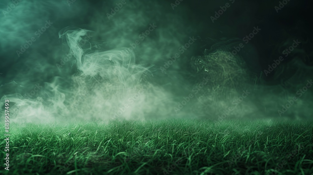 Smoke green background dark ground light smell toxic black bad fog ...