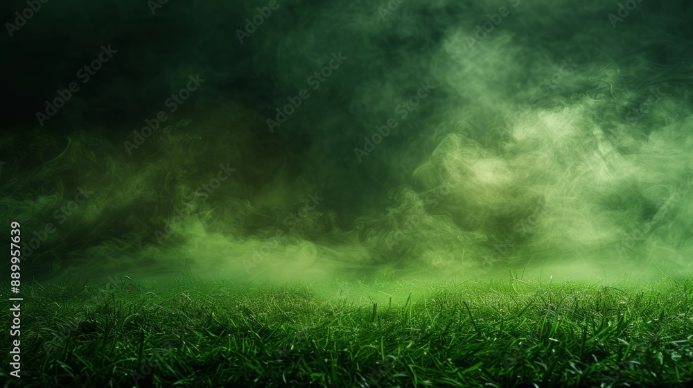 Smoke green background dark ground light smell toxic black bad fog ...