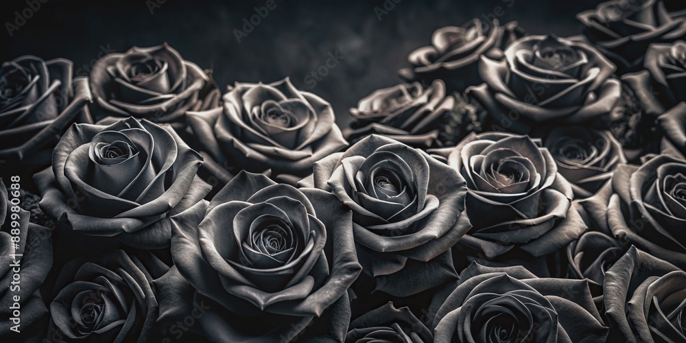 Dark and mysterious background of black roses, roses, floral, black ...