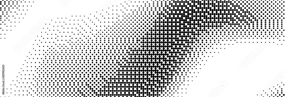 Black and white pixelated bitmap wave gradient. Dither spots background ...
