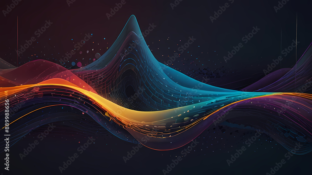 abstract background that visualizes the echoes of emotions with flowing ...