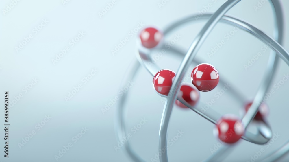 Cross-sectional view of an atom with a focus on the nucleus, depicting ...