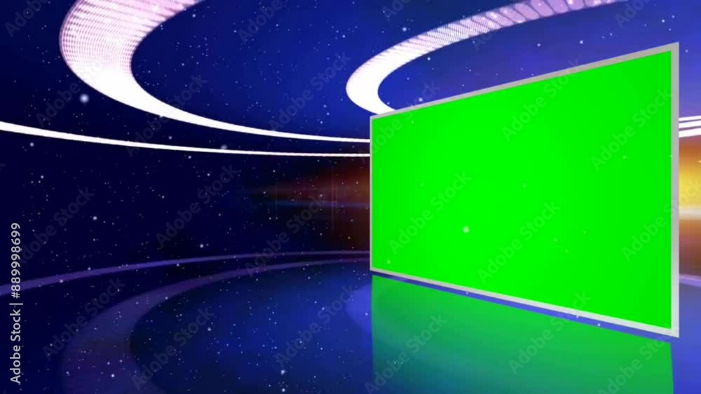 A virtual TV studio set with a green screen background is a versatile ...