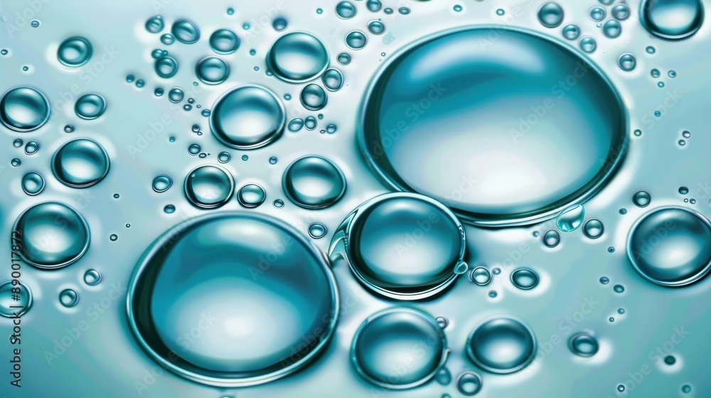 Realistic water illustration with clean air bubbles for graphic design ...