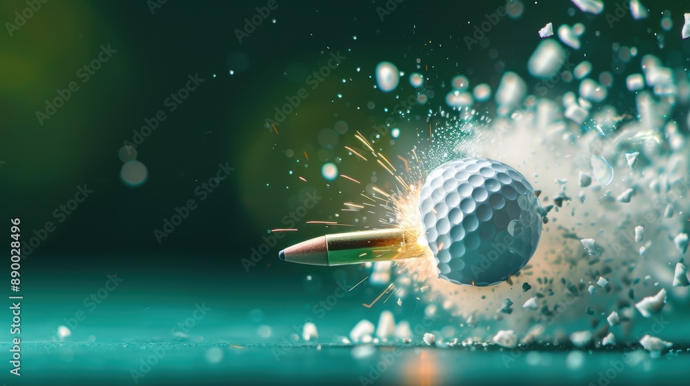 Bullet Striking a Golf Ball. An image of a bullet hitting a golf ball ...