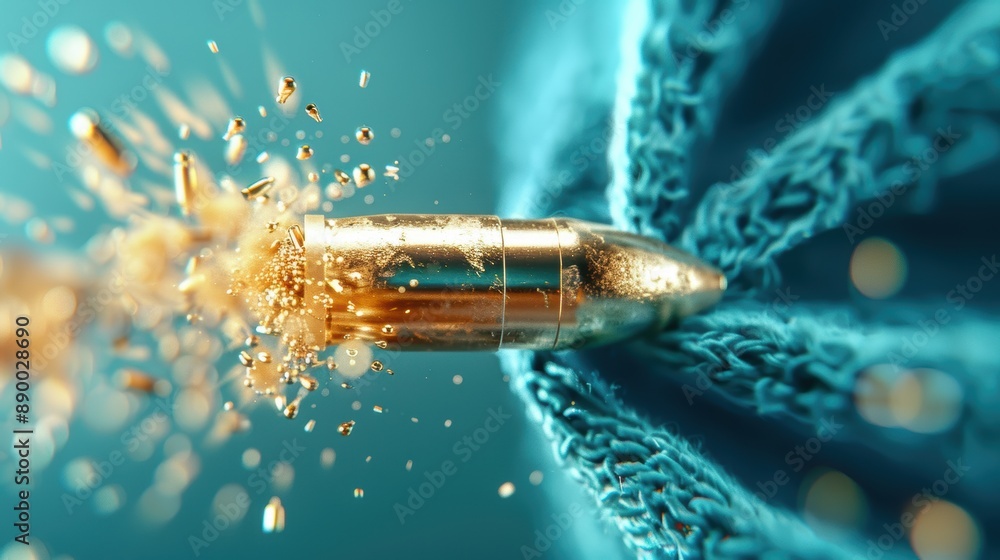 Bullet Passing Through a Pile of Clothes. An image of a bullet passing ...