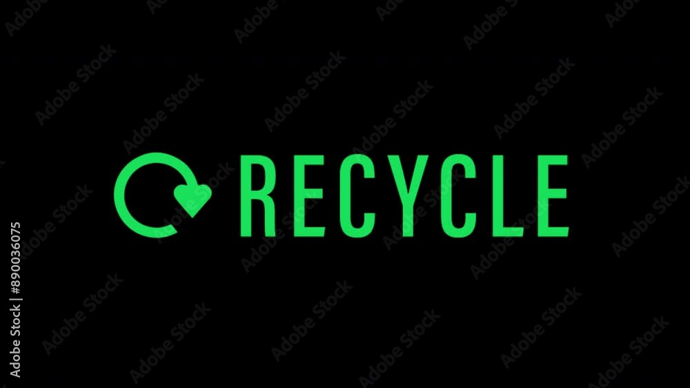 Spinning rotation text recycle with sign symbol. seamless looping ...