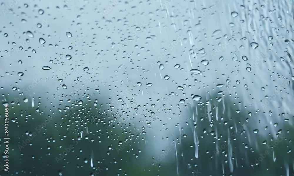 a water wet window weather transparent drip drops surface glass rain ...