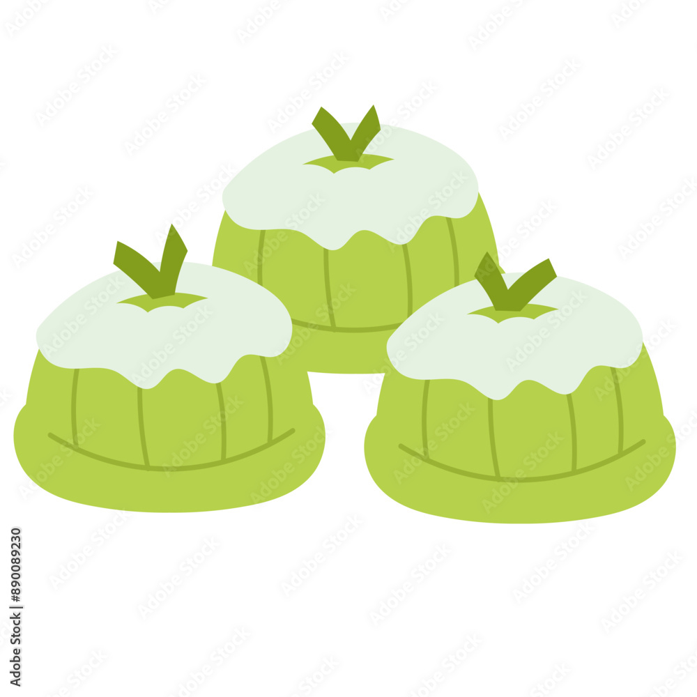 Kue Putu Ayu Cake Vector Illustration Jajanan Pasar Kue Basah Makanan Tradisional Indonesia