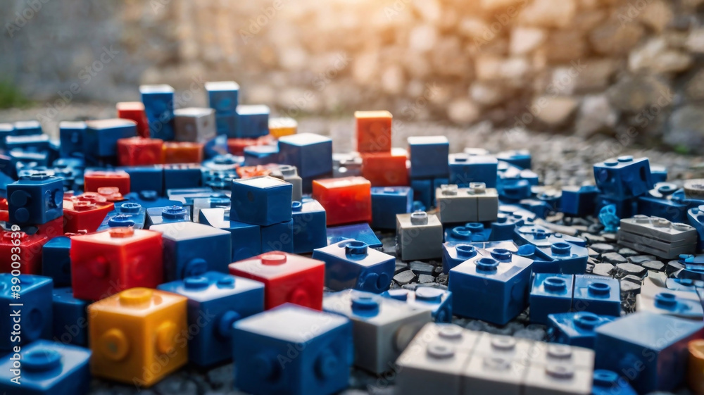 lego blocks building Plastic toy block, background wall frame empty ...