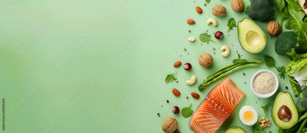 Good nutrition month background with copy space, healthy food Stock ...