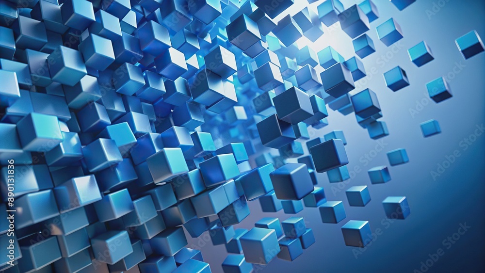 Floating blue cubes background wallpaper, blue, wallpaper, cubes ...