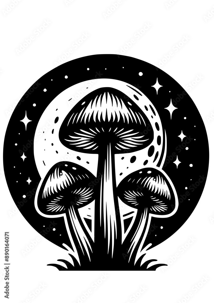 Mystic SVC, Magic SVG, Magic Mushrooms SVG, Black Cat SVG, Moon SVG ...