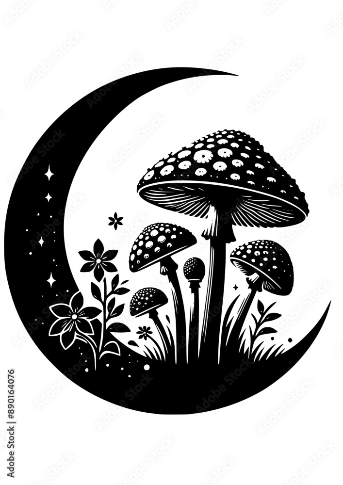 Mystic SVC, Magic SVG, Magic Mushrooms SVG, Black Cat SVG, Moon SVG ...