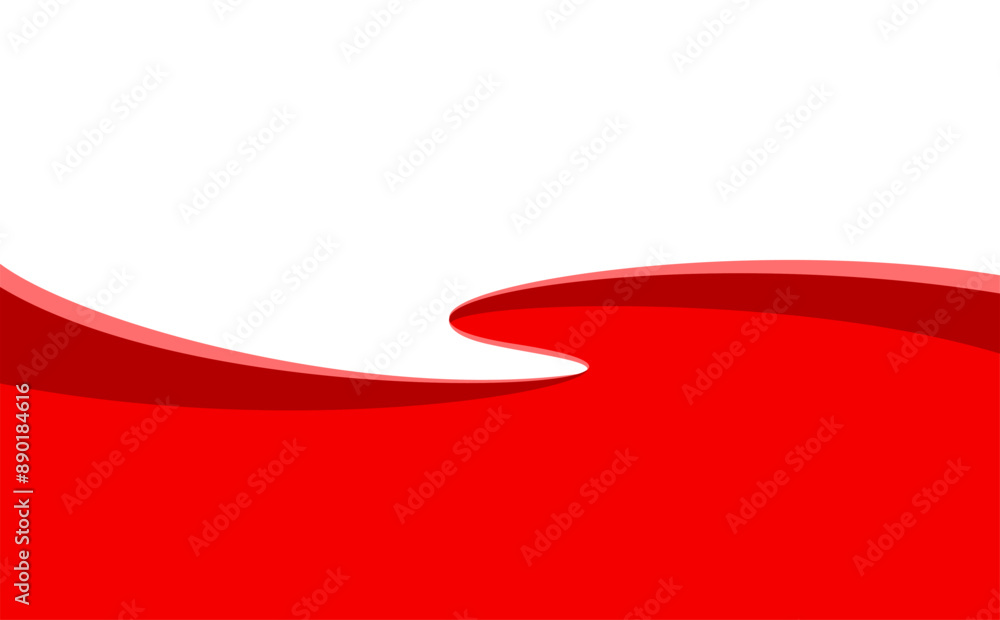 red wave stripe for banner, wave graphic for corner border, wave curve ...