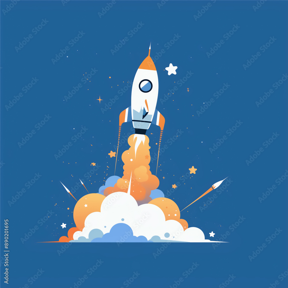 Sleek Flying Rocket Vector Design for Graphics Ads, Posters, and Video ...