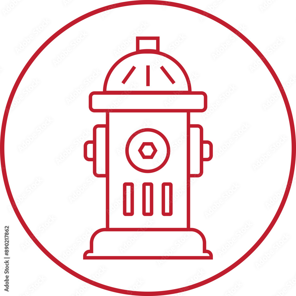 Fire hydrate icon. Fire Extinguisher Safety Sign. Hydrated Red Outline ...