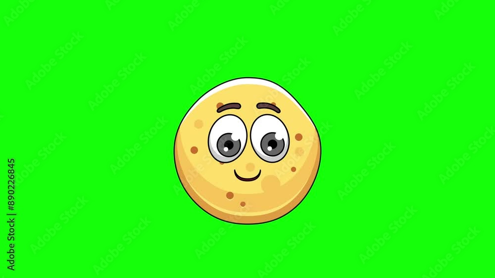 potato chip cartoon with a smiling face with heart eyes, emoji emoticon ...
