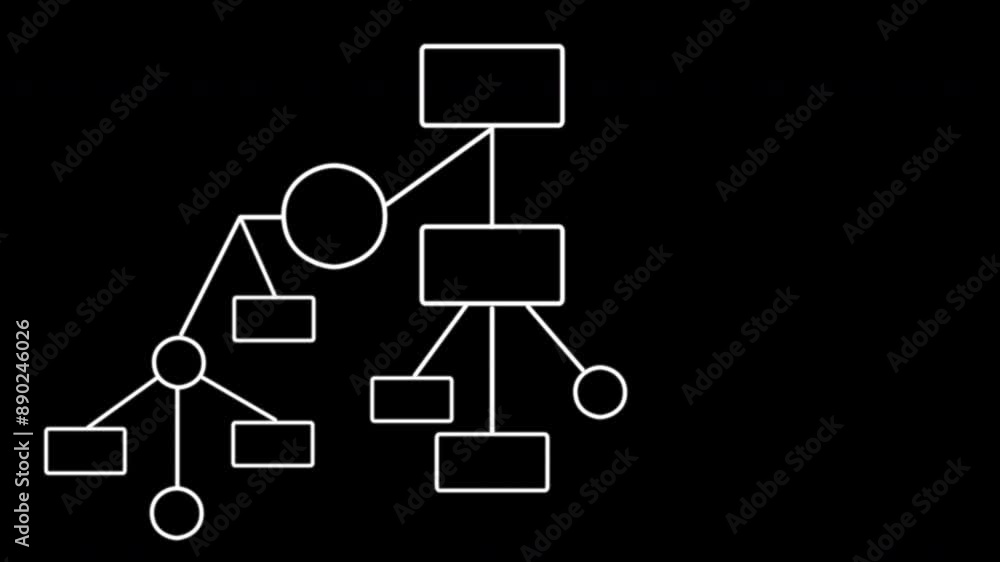 Block diagram, analysis scheme, flow chart self drawing animation ...